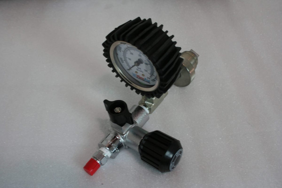 SCBA Fill Valve CGA-347 with 4' Hose, Gauge, Rubber Cover & On/Off ...